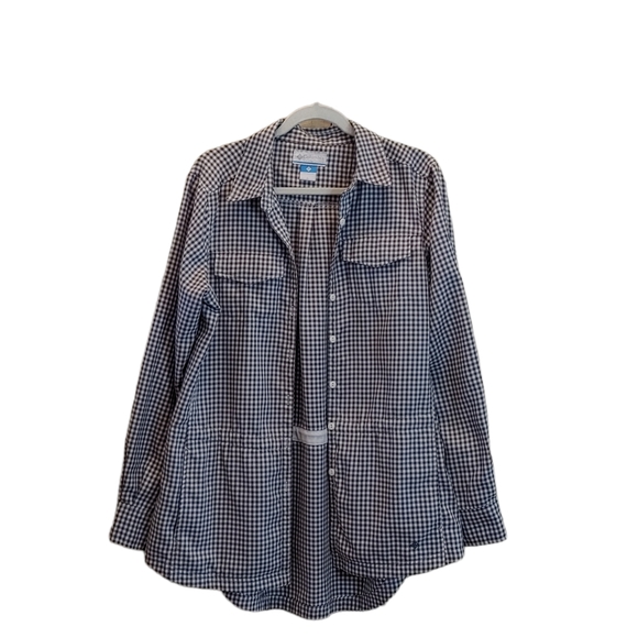 Columbia | Tops | Columbia Womens Black White Gingham Button Down Top ...